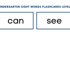 Kindergarten Sight Words| Printable Flashcards| Instant Download |high ...
