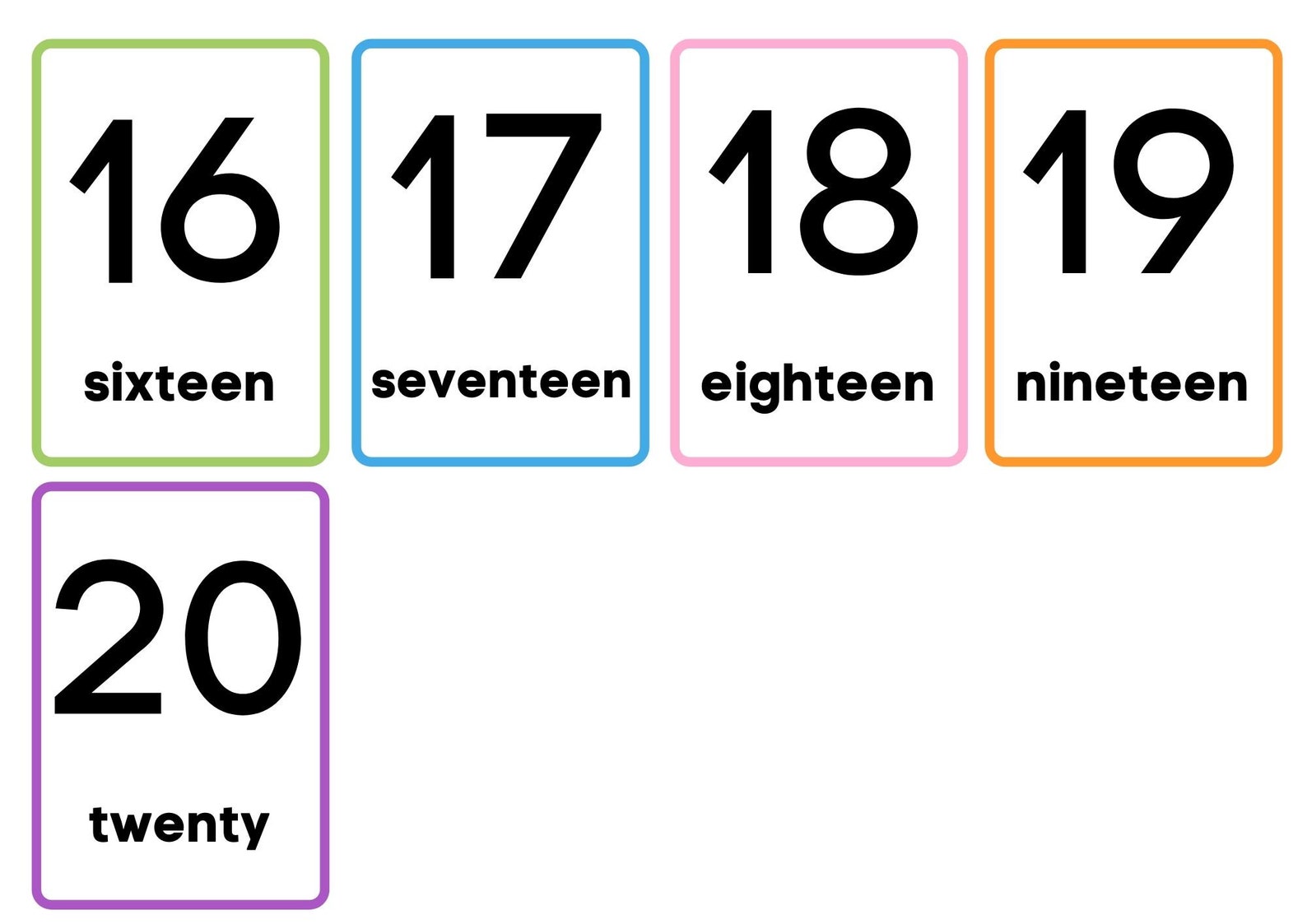 Numbers 1-20 Printable Flashcards Instant Download Numbers Classroom ...