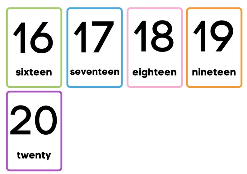 Numbers 1-20 Printable Flashcards| Instant Download| Numbers| Classroom ...