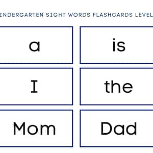 Kindergarten Sight Words| Printable Flashcards| Instant Download |high ...