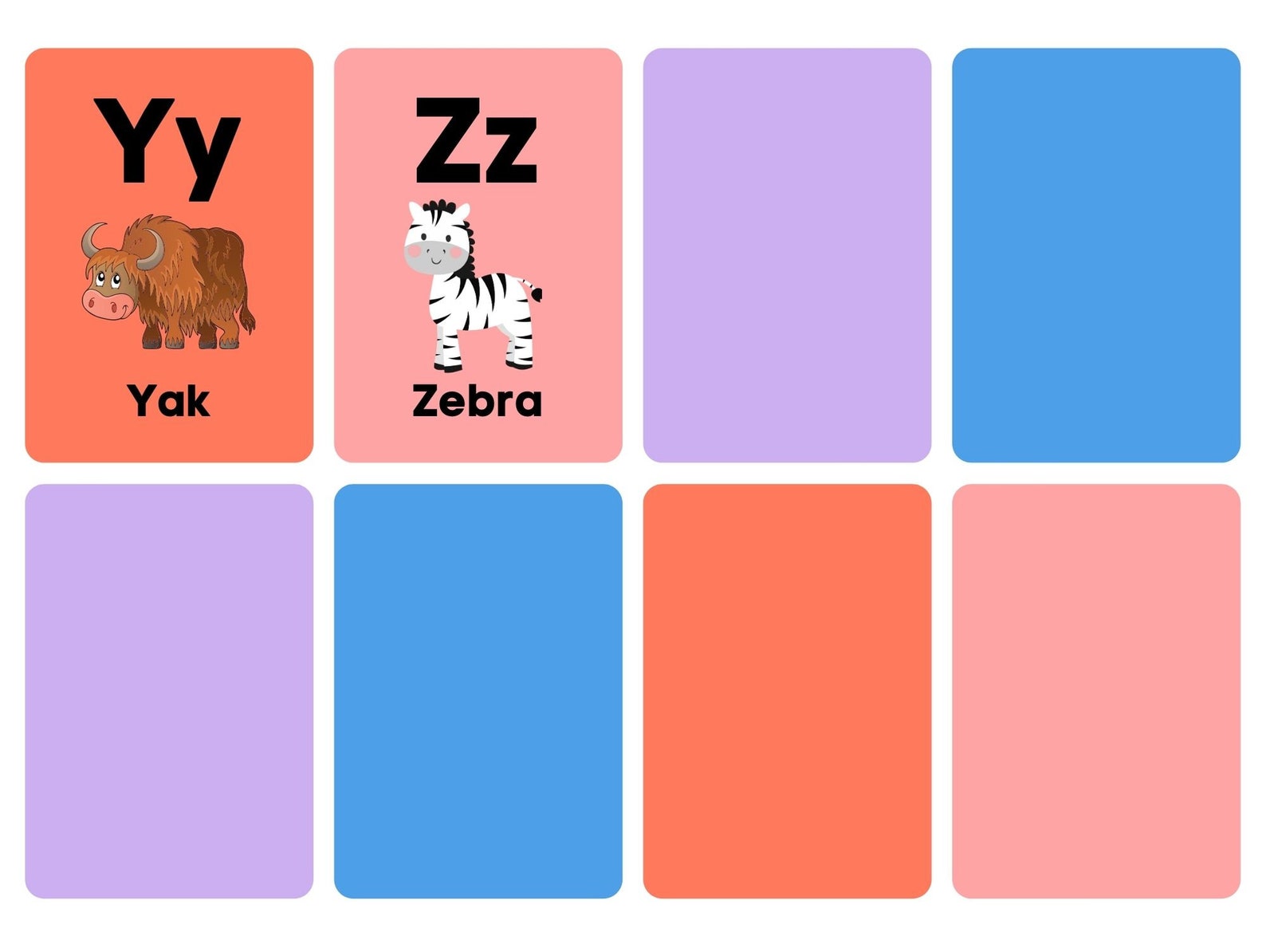 Abc's and Animals Printable Flash Cards| Instant Download| Preschool ...