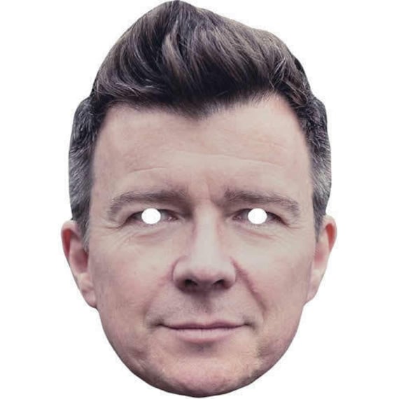 Rick astley celebrity singer flat card mask all our masks | Etsy
