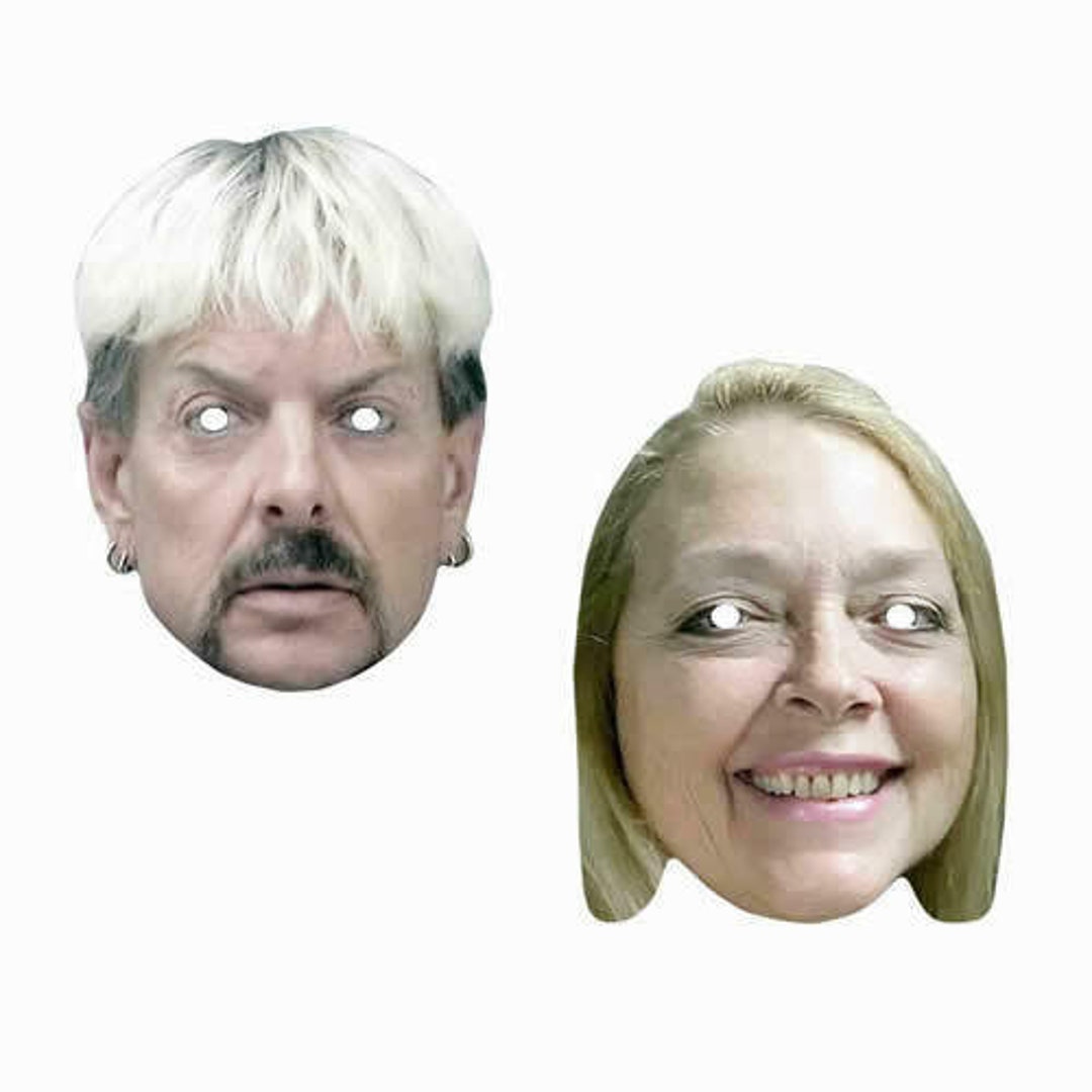 2 Pack Joe Exotic & Carole Baskin Tiktok Card Mask Ready to Wear order ...