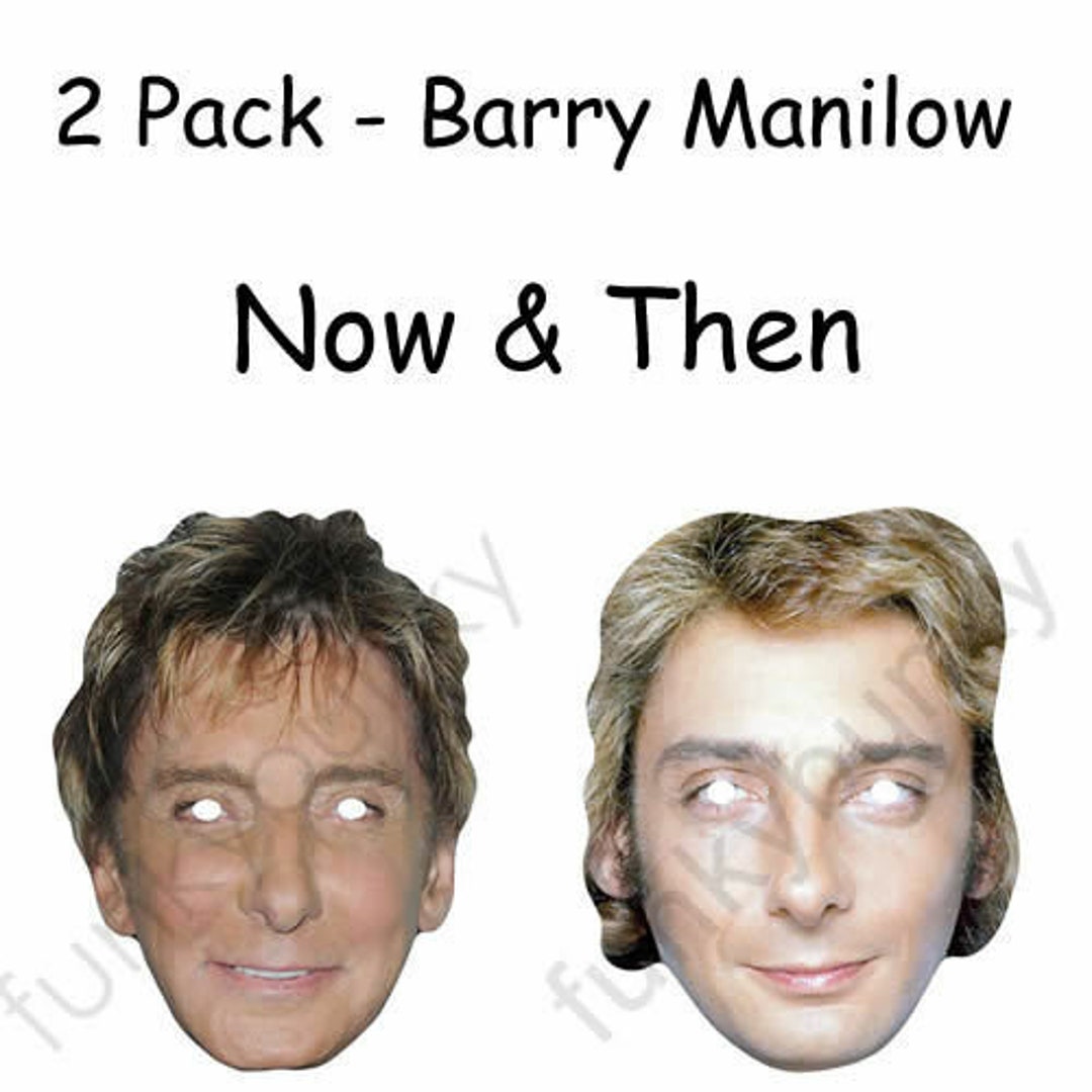 2 Pack Now & Then Barry Manilow 1980's Celebrity Card Mask Masks Pre ...