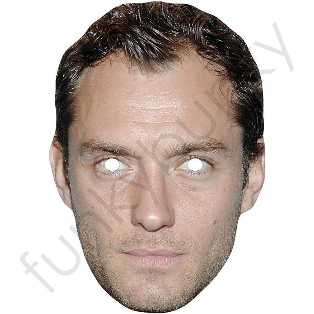 Jude Law Celebrity Actor Card Mask ready to Wear With Eyes - Etsy