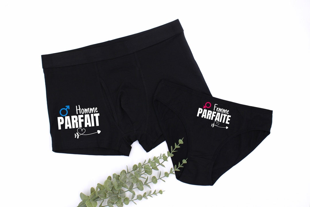Perfect Man Boxer Duo, Perfect Woman Panties, Personalized Couple Boxer ...