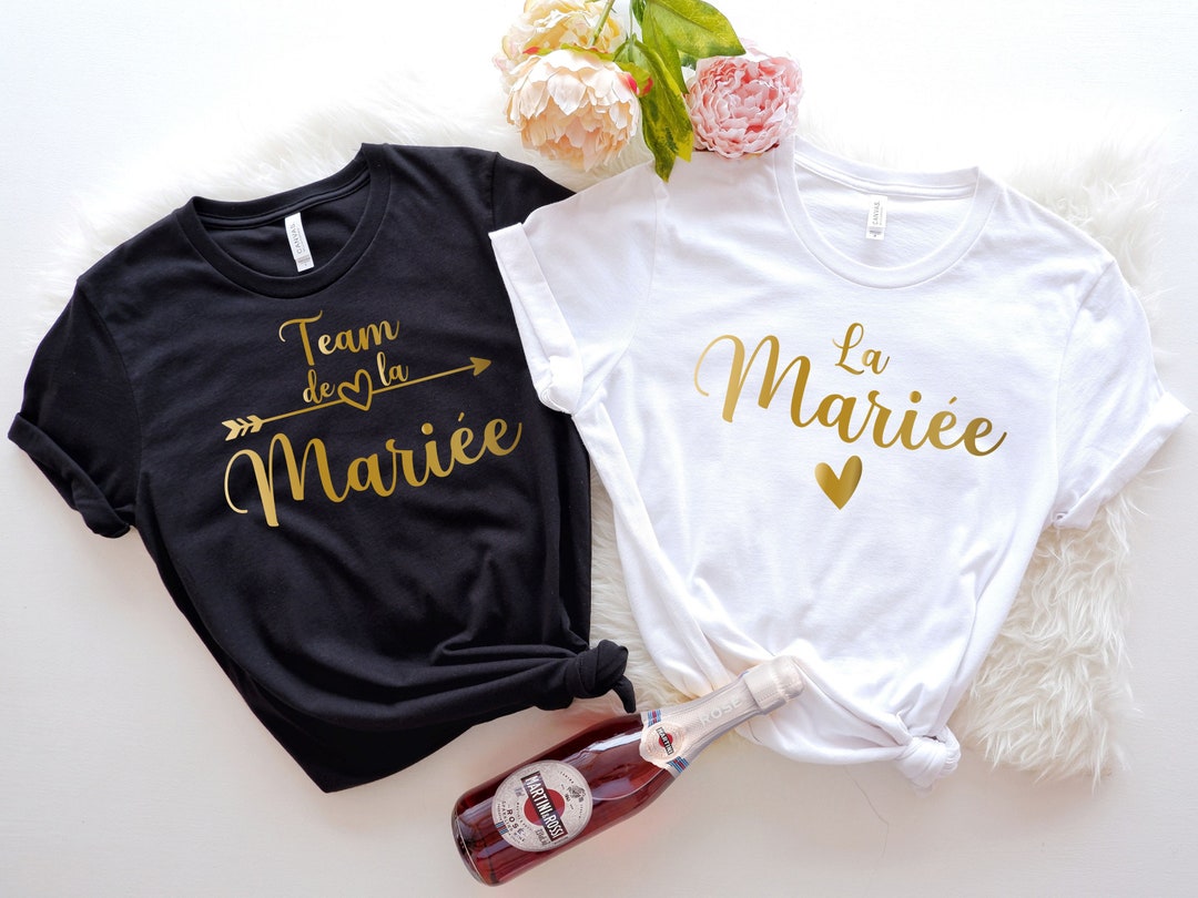 Tee-shirt la mariée, Tee shirt team de la mariée, Tshirt témoin de la ...