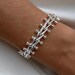 Silver Fishbone Chain Bracelet, Silver Chain Bracelet, Interlocking ...