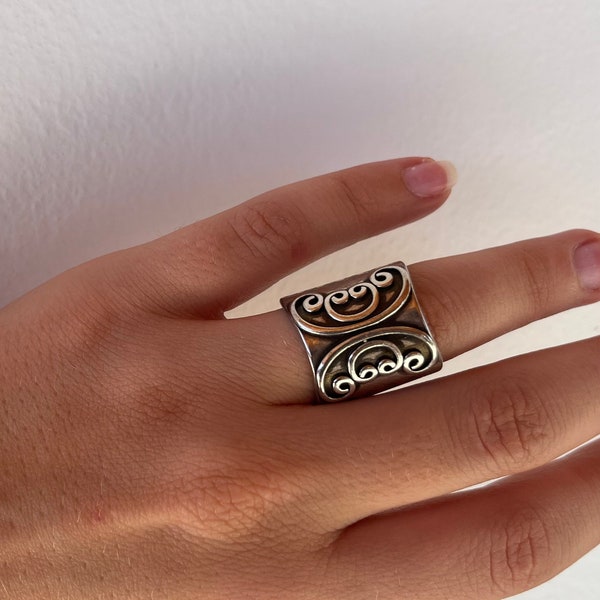 Bold Silver Ring - Etsy