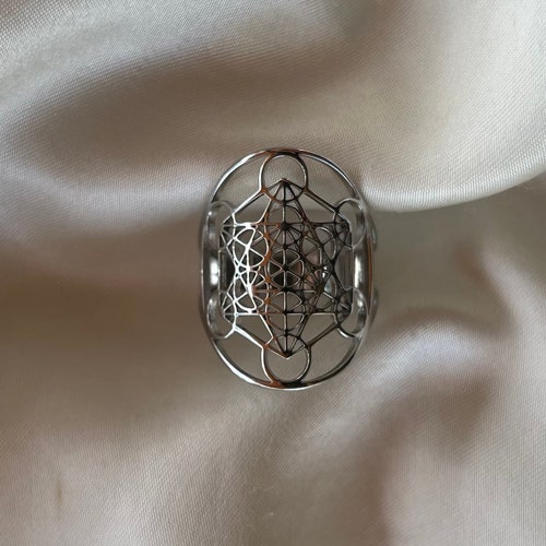 Metatron's Cube Sacred Geometry Ring Resizable - Etsy