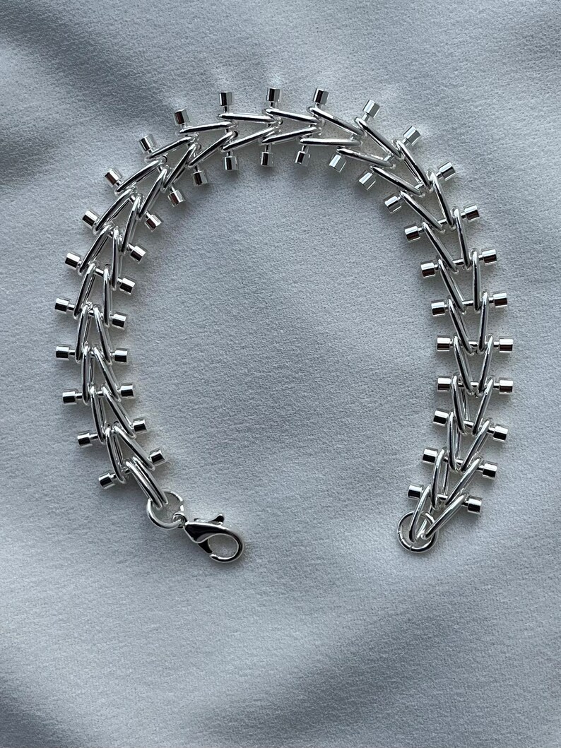 Silver Fishbone Chain Bracelet Silver Chain Bracelet - Etsy