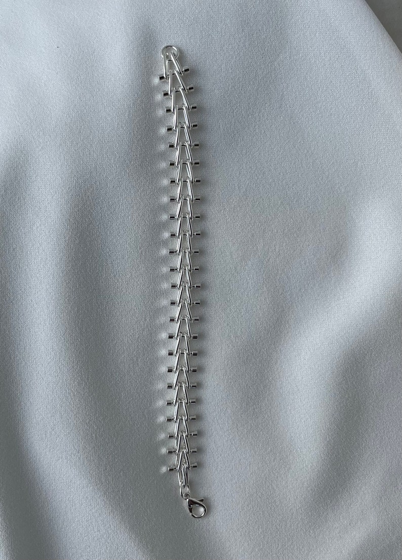 Silver Fishbone Chain Bracelet Silver Chain Bracelet - Etsy