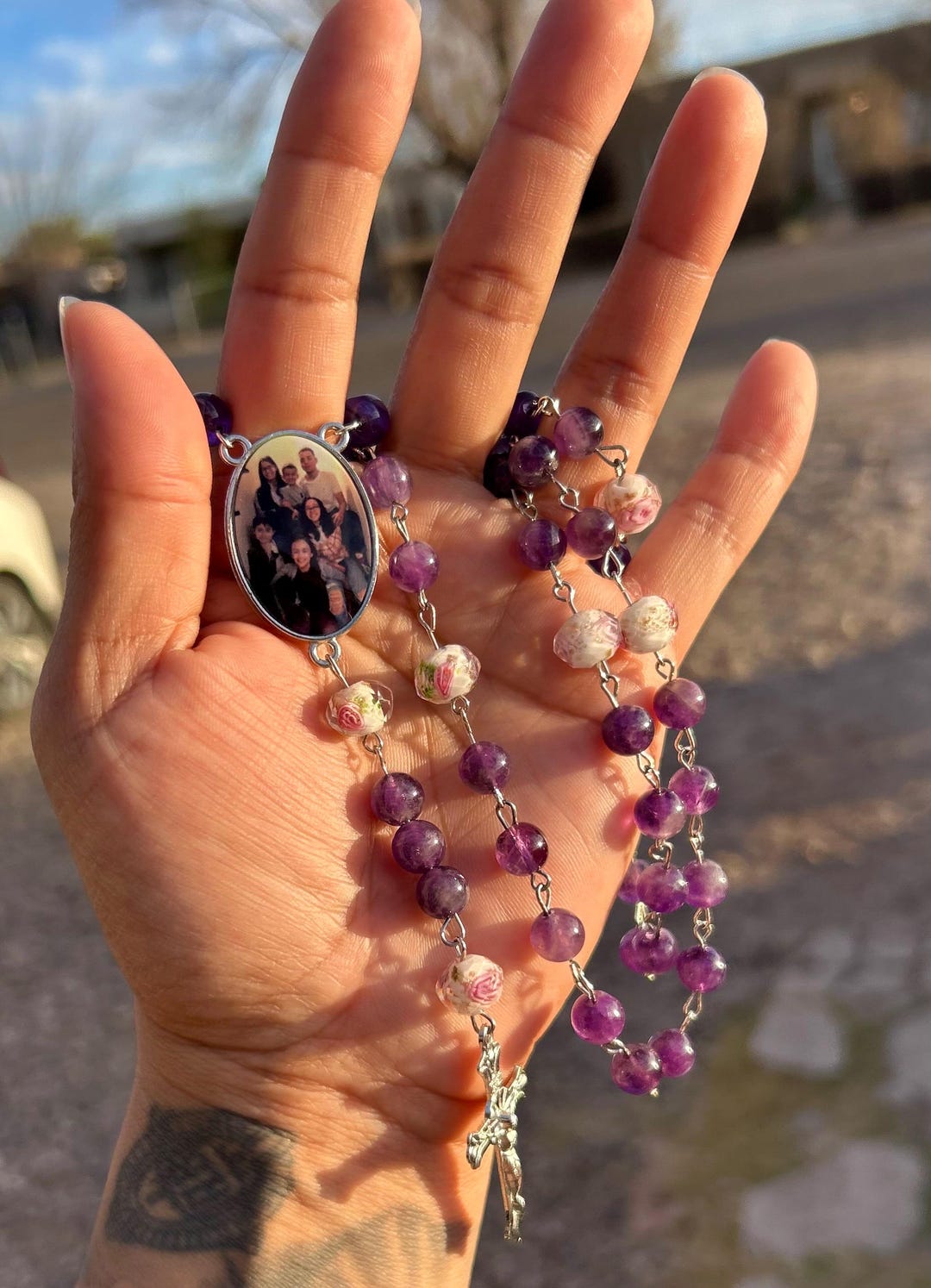 Birthstone Custom Personalized Rosary With Photo - Etsy