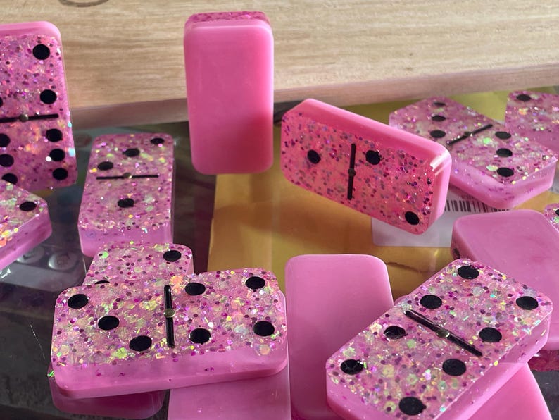 Glitter Pink Dominos - Etsy