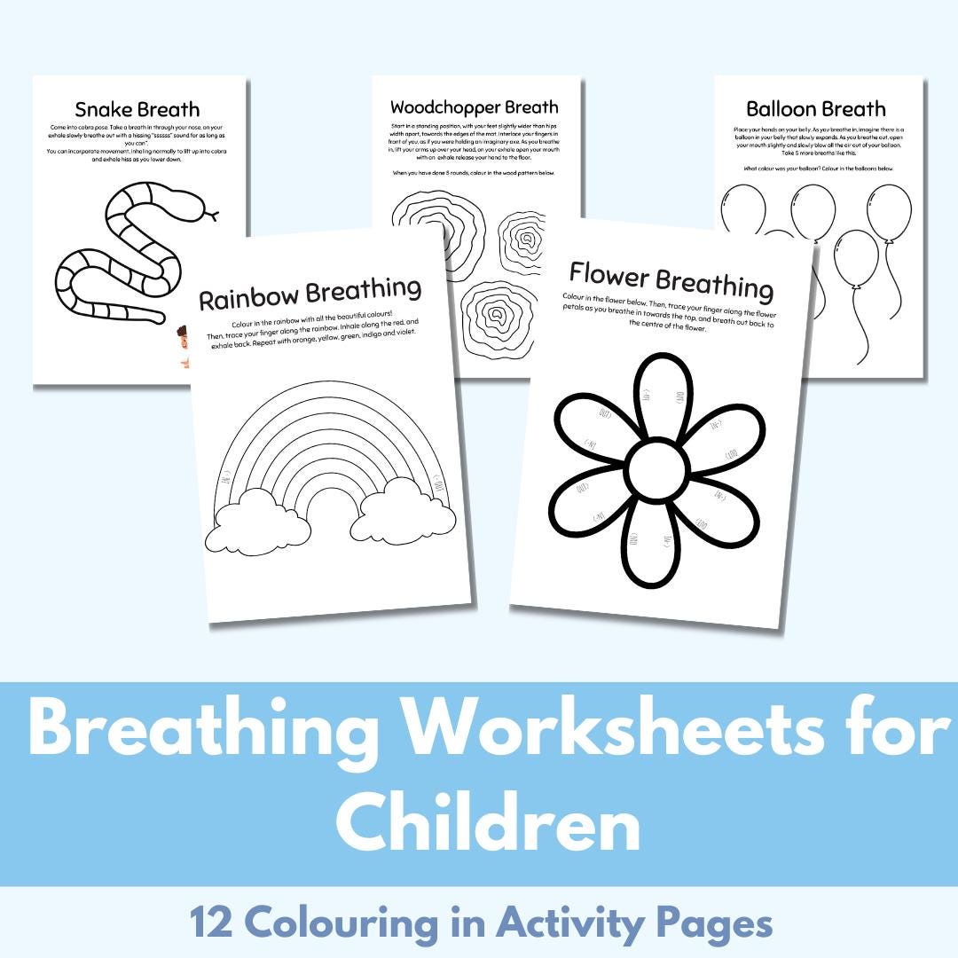 Breathing Worksheets for Children - 12 Printable Worksheets for ...