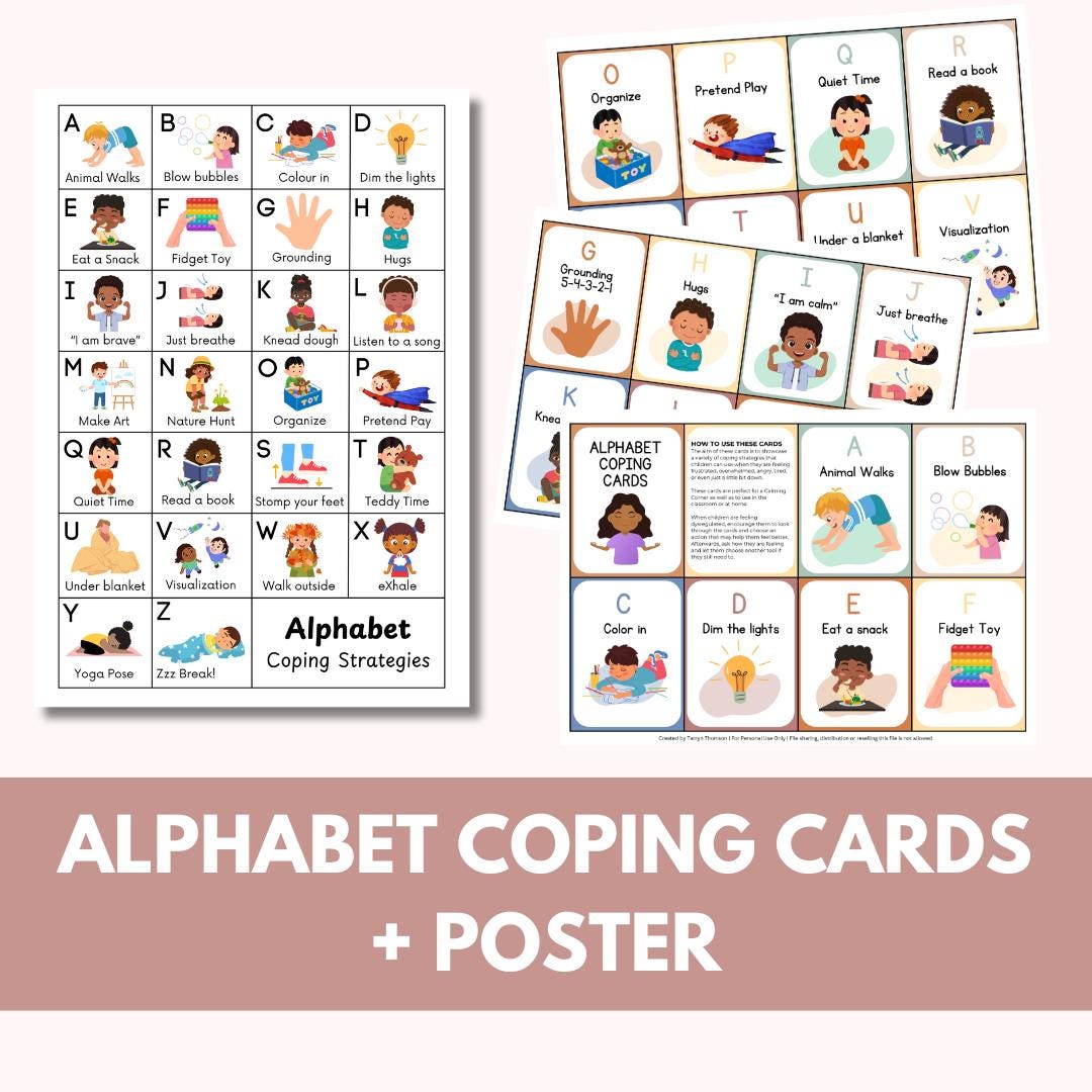 Alphabet Coping Strategies Cards and Poster for Emotional Regulation ...