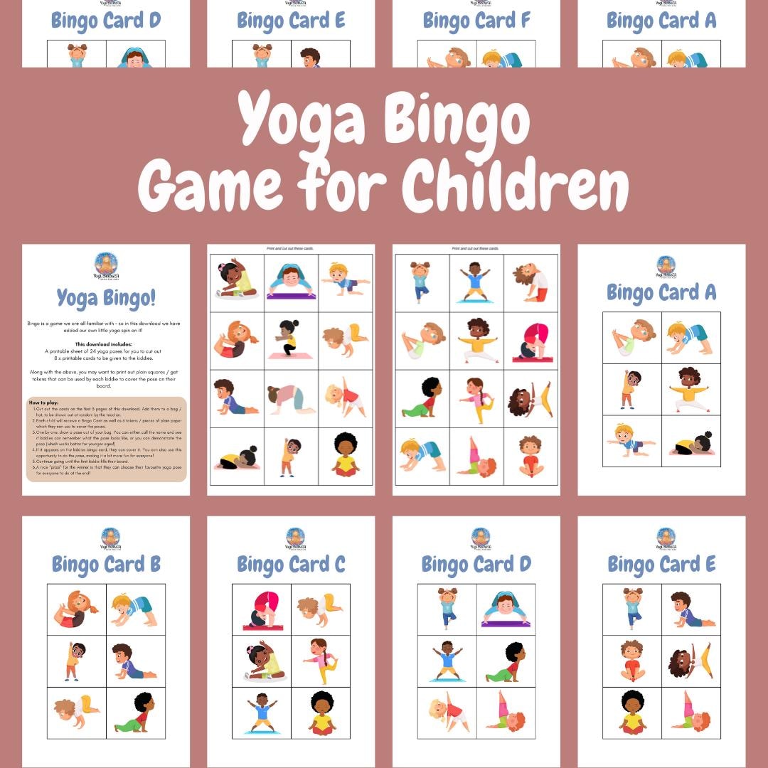 Yoga Bingo Game for Children Printable Mindfulness Game for Classroom ...