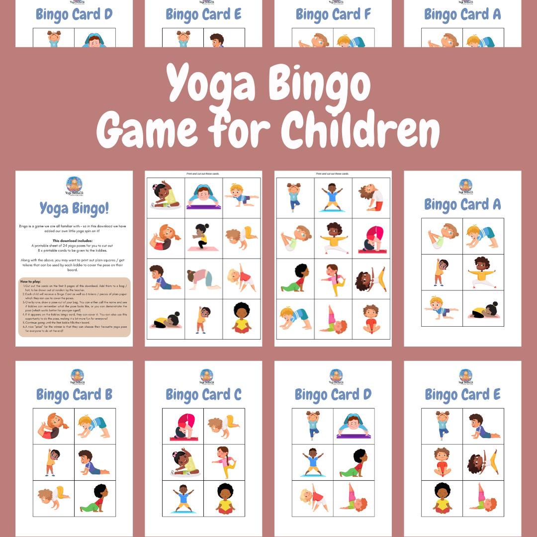 Yoga Bingo Game for Children Printable Mindfulness Game for Classroom ...
