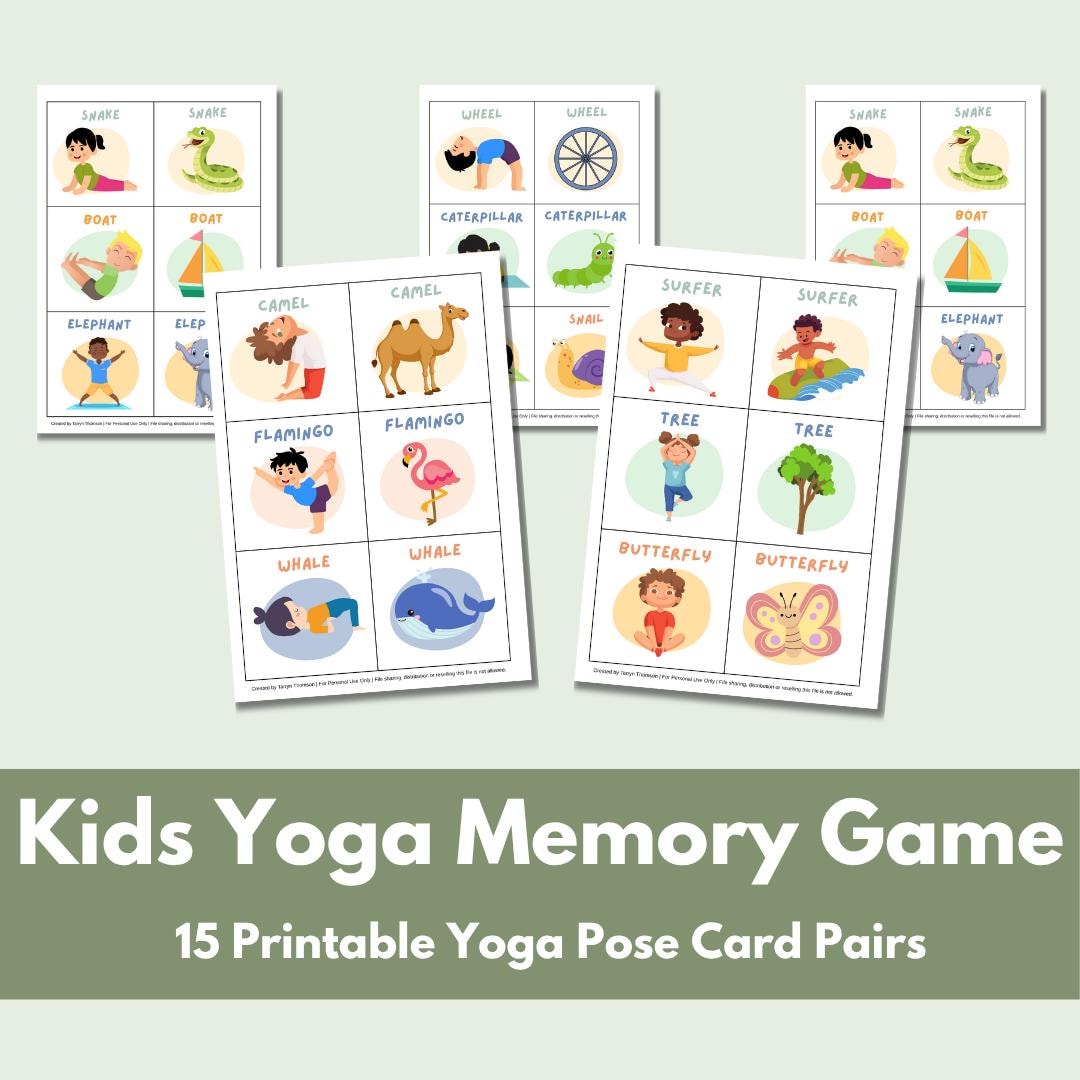Kids Yoga Memory Game Printable - Game and Movement Break for Classroom ...