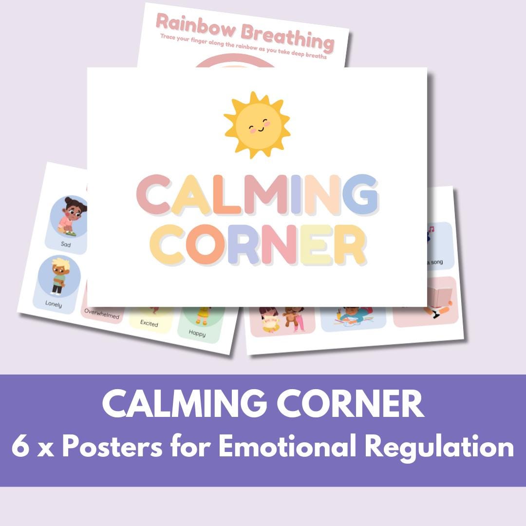 Calming Corner - 6 X Posters for Emotional Regulation - Etsy