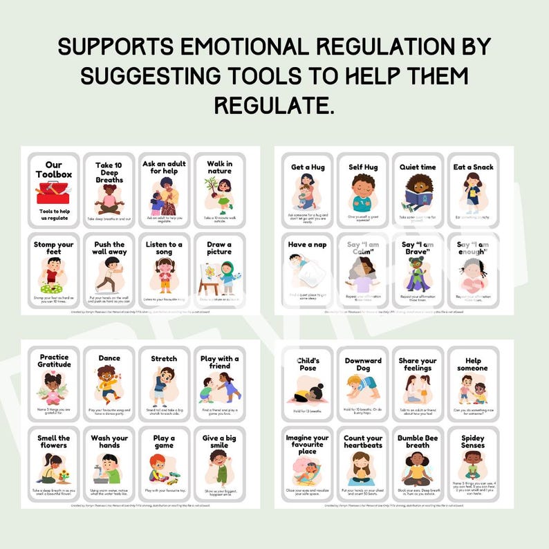 Emotional Regulation Printable Poster and Cards for Children - Zones of ...