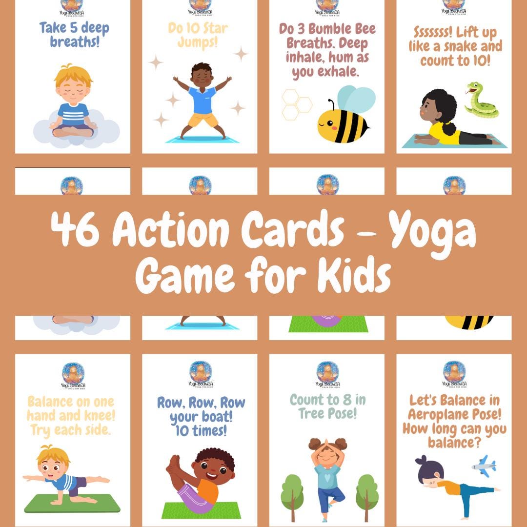Kids Yoga Game Activity Cards for Yoga at Home or Classroom Brain Break ...