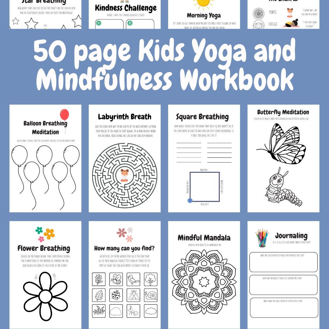 Kids Yoga and Mindfulness Activity Book Yogibearsza - Etsy