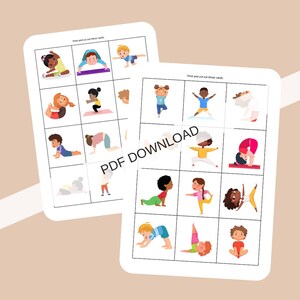 Yoga Bingo Game for Children Printable Mindfulness Game for Classroom ...