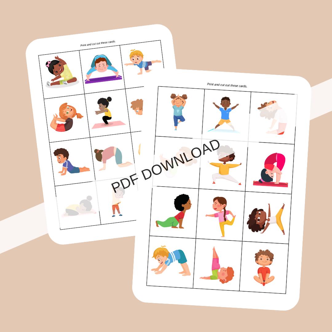 Yoga Bingo Game for Children Printable Mindfulness Game for Classroom ...