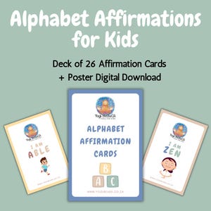 Alphabet Affirmation Cards Printable Poster for Children Kids Yoga and ...