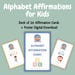 Alphabet Affirmation Cards Printable Poster for Children Kids Yoga and ...