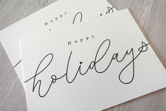 Happy Holidays Black And White Card