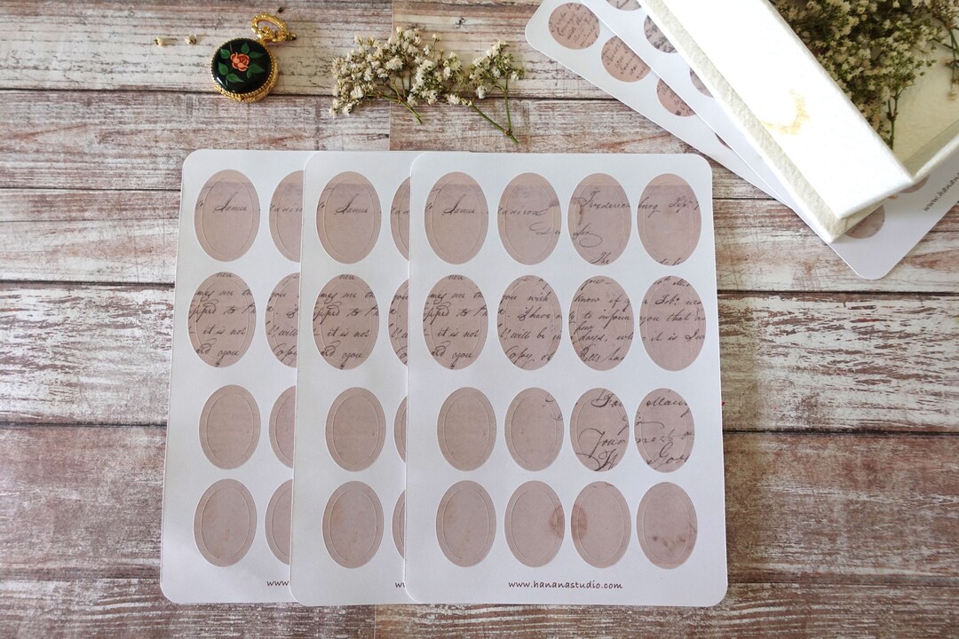 Eyelets Sticker Sheet, Antique Script Stickers, Vintage Sticker ...