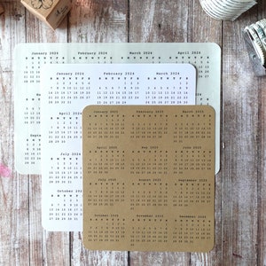 2024/2025 Calendar Sticker, Full Calendar, Bullet Journal Stickers ...