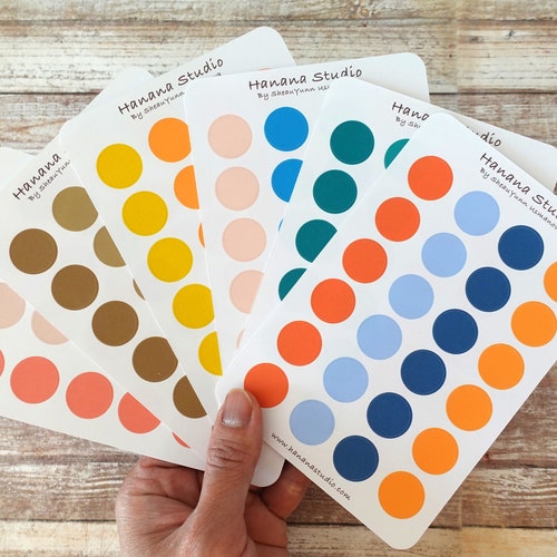 Dot Sticker Sheet Bullet Journal Sticker Round Stickers for - Etsy