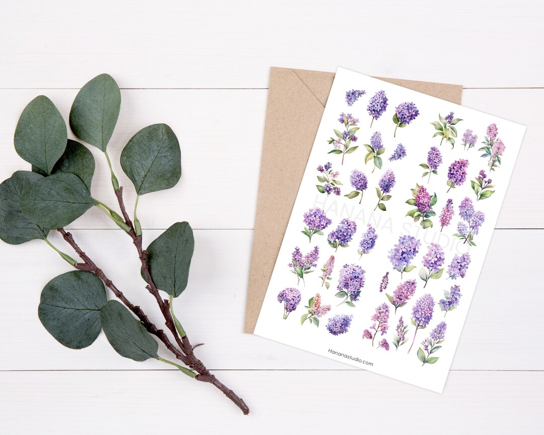 Watercolor Lilac Sticker Sheets / Journaling / Planner / Scrapbooking ...