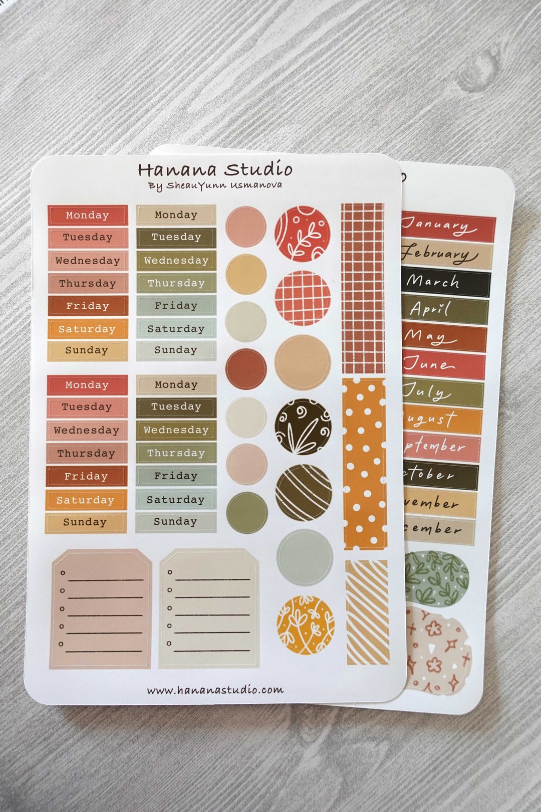 Calendar Stickers Monthly Sticker Sheet Weekly Sticker - Etsy