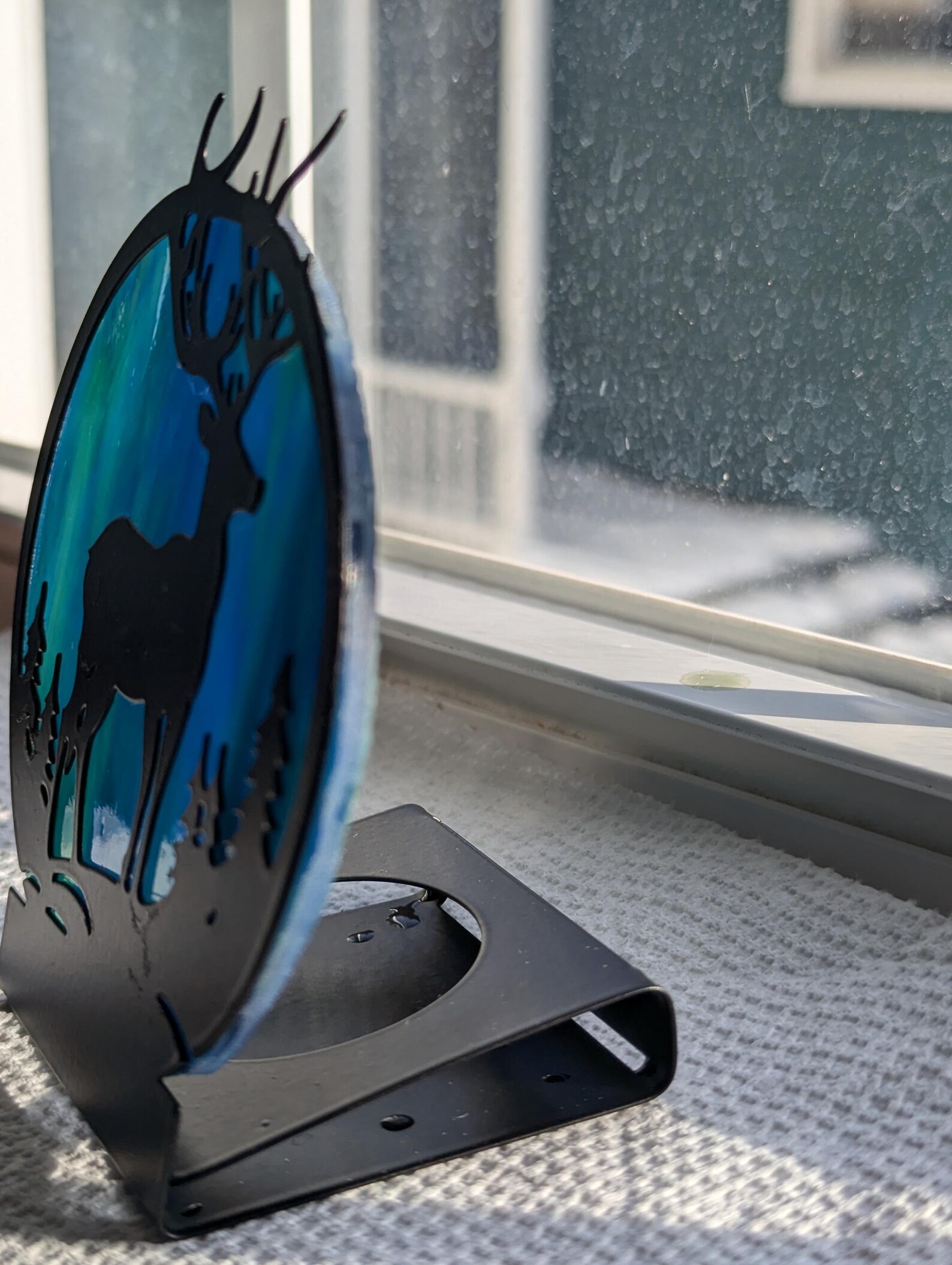 Stained Glass With Metal Overlay Candle Holder Suncatcher - Etsy