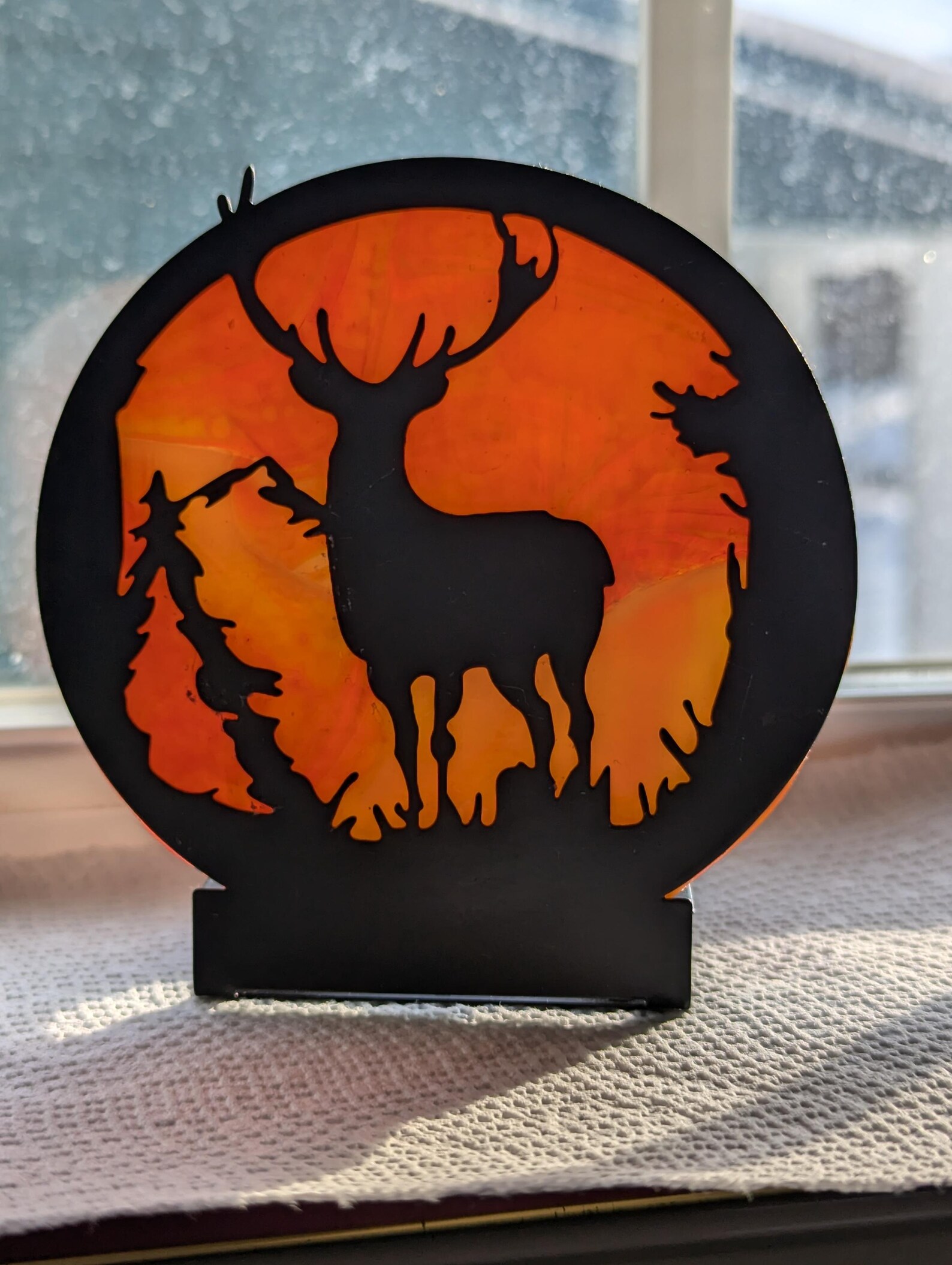 Stained Glass With Metal Overlay Candle Holder Suncatcher - Etsy