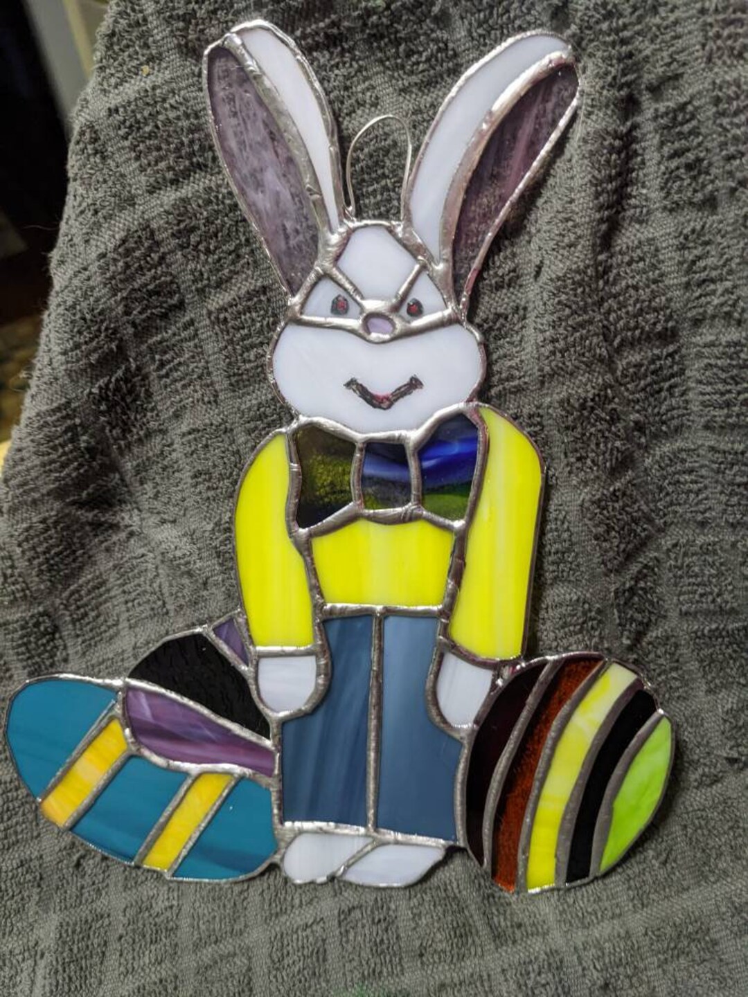 Handcrafted Stained Glass Suncatcher EASTER BUNNY. - Etsy