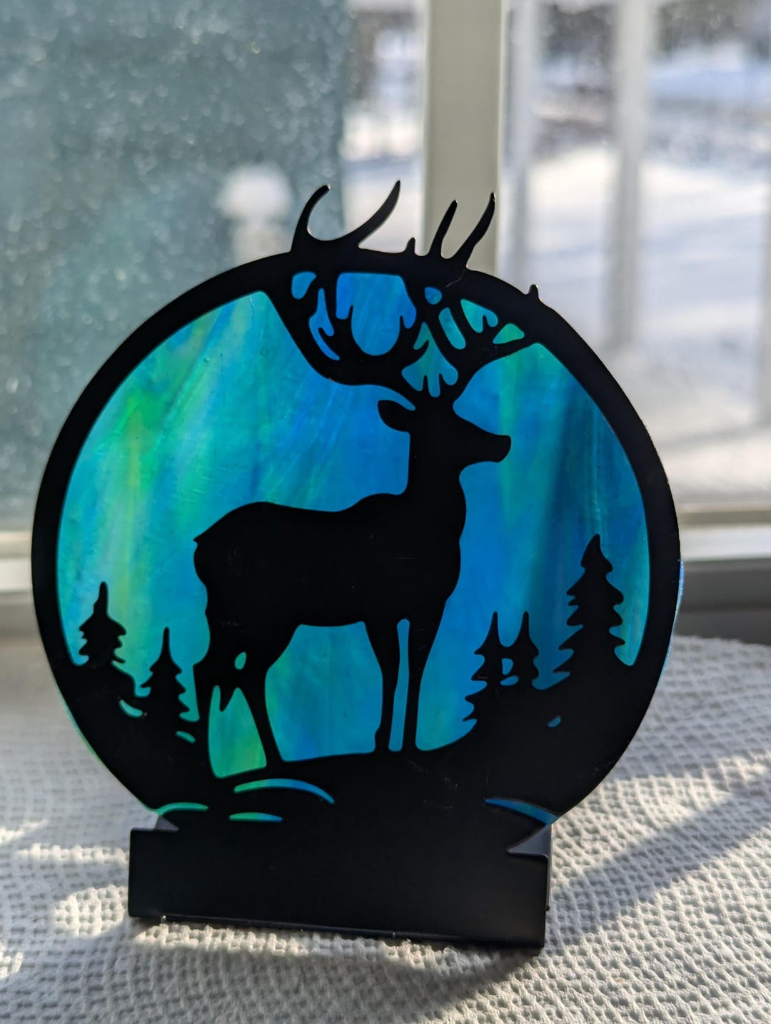 Stained Glass With Metal Overlay Candle Holder Suncatcher - Etsy