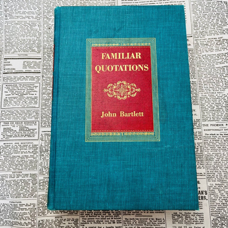 Vintage Book Familiar Quotations by John Bartlett Centennial Edition ...
