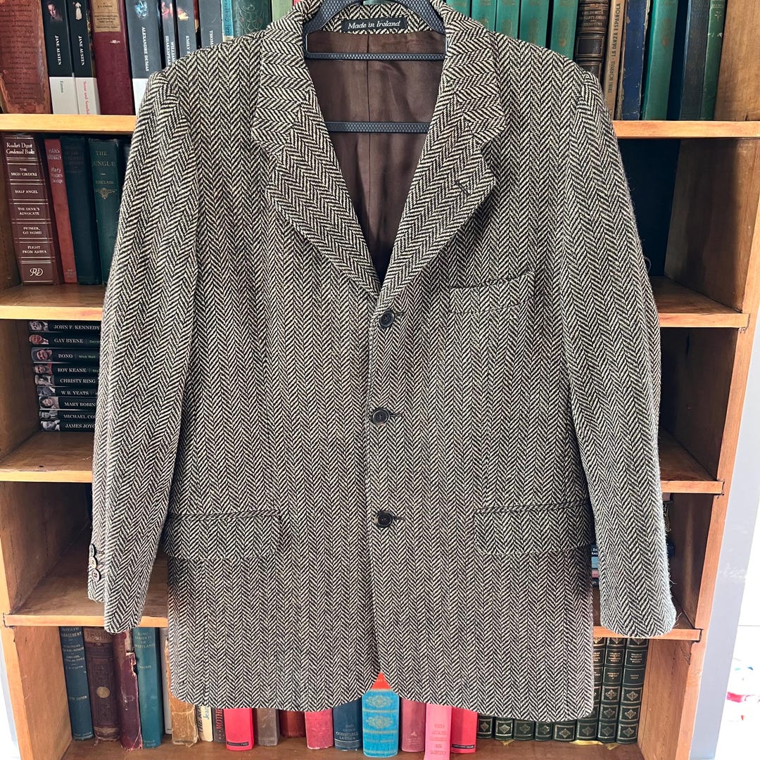 Vintage Irish Tweed Hacking Jacket Men’s Blazer 100% Pure New Wool Made ...