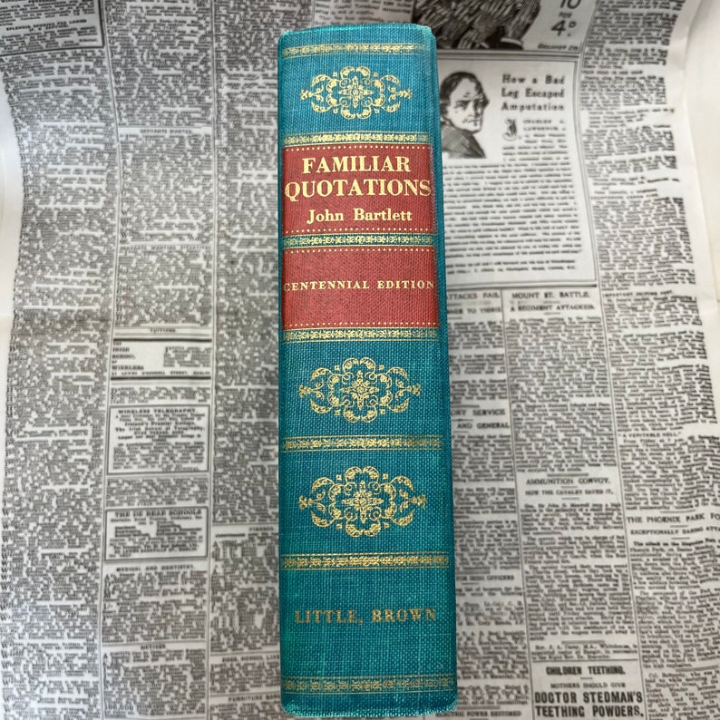 Vintage Book Familiar Quotations by John Bartlett Centennial Edition ...