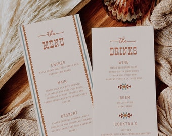Cowboy Menu Template - Etsy