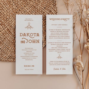 Modern Western Wedding Program Template Boho Southwestern Desert ...
