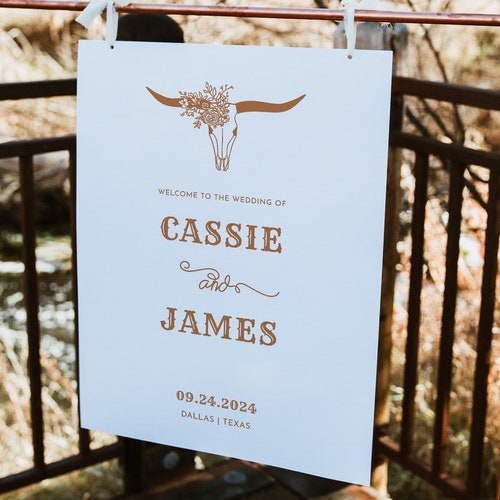 Western Wedding Welcome Sign Template Cowboy Southwestern - Etsy