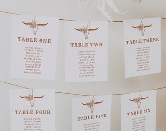Seating Chart Template Western - Etsy
