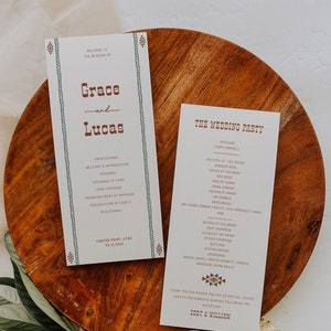 Modern Western Wedding Program Template Boho Southwestern Desert ...