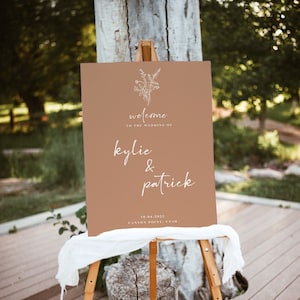 Beige Wedding Welcome Sign Template Boho Wedding Welcome Sign Printable ...